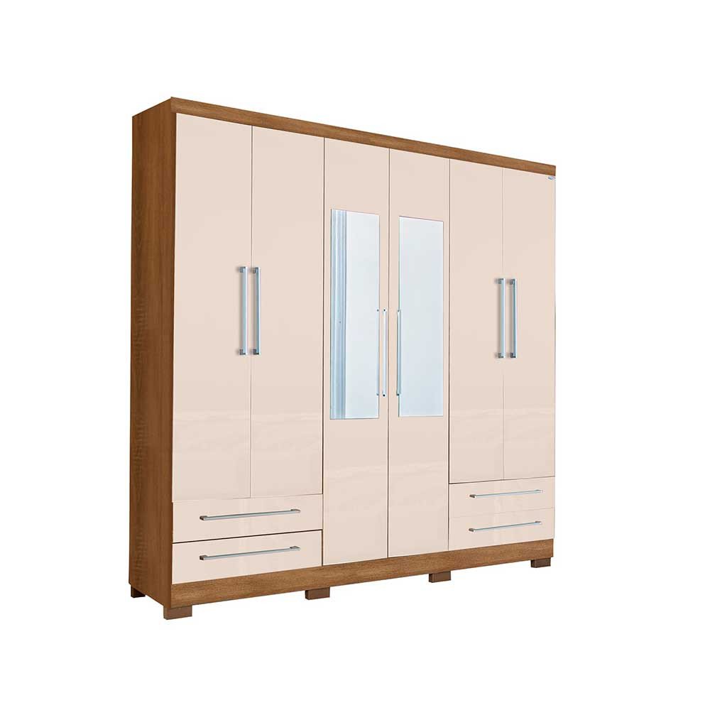 Guarda Roupa Casal Santiago com 6 Portas e 4 Gavetas Externas Rud Rack ...