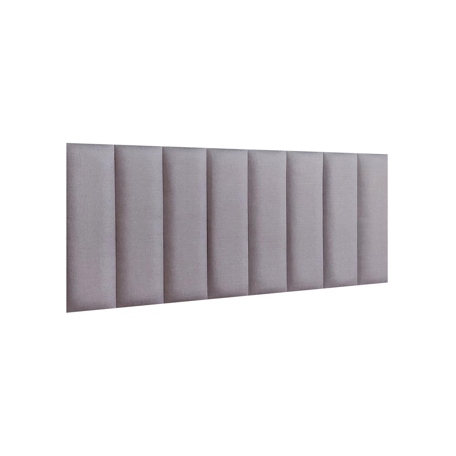 Cabeceira Queen Linho Prata Placa Estofada Autocolante | MadeiraMadeira