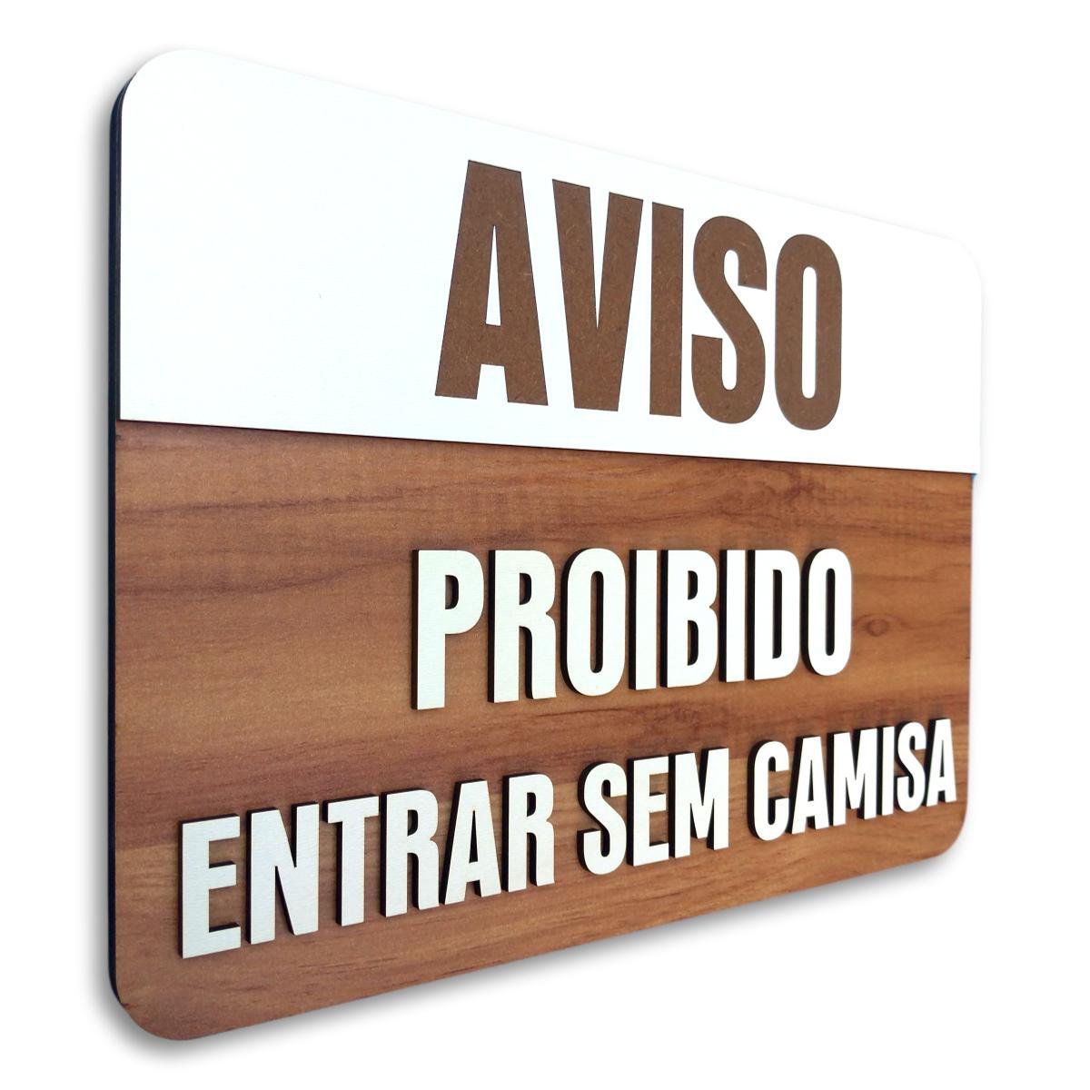 Placa de Sinalização | Aviso - Mdf 30x21cm | MadeiraMadeira