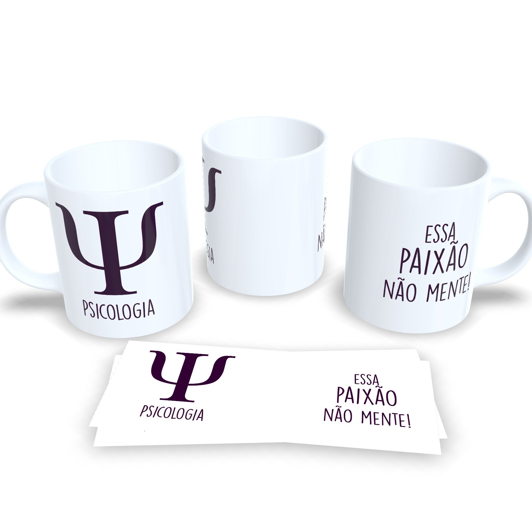 Canecas de Porcelana Branca Personalizada Logo Das Profissões Psicologia | MadeiraMadeira