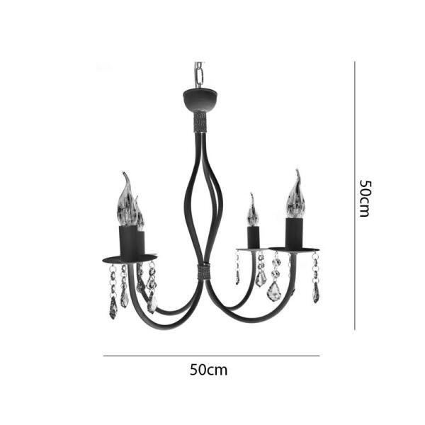 Pendente Provençal Preto para 4 E14 Htprovenci-Pt | MadeiraMadeira