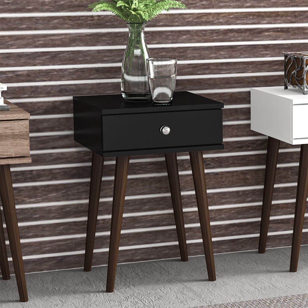 Mesa Lateral 1 Gaveta RT3072 Retro MovelBento - Branco | MadeiraMadeira