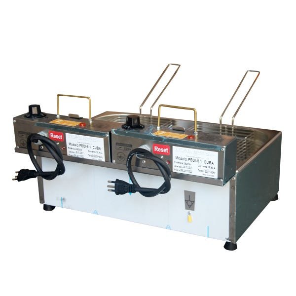 Fritadeira Elétrica Industrial 1 Cuba 2 Cestos 8 Litros De Óleo 220V ...