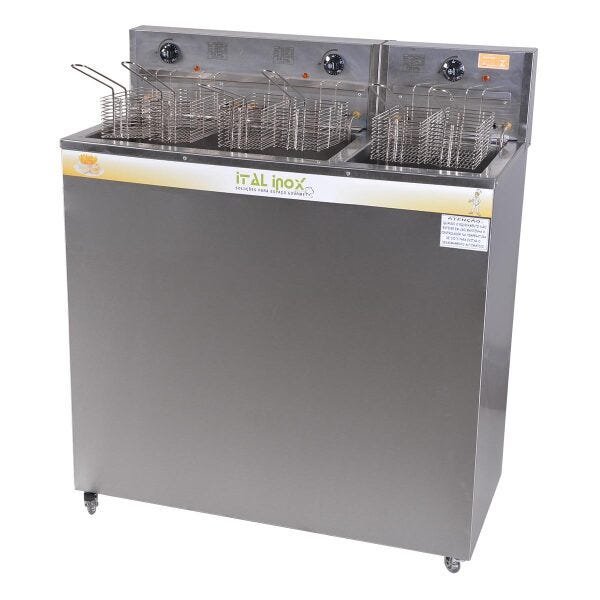 Fritadeira De Batata Industrial 2 Cubas 36 E 18 Litros Água E Óleo ...