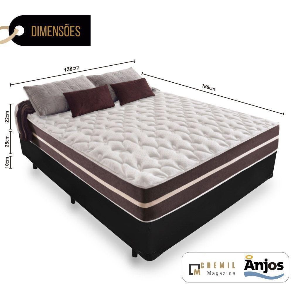 Cama Box Com Baú Casal + Colchão De Molas - Anjos - Classic Superlastic ...