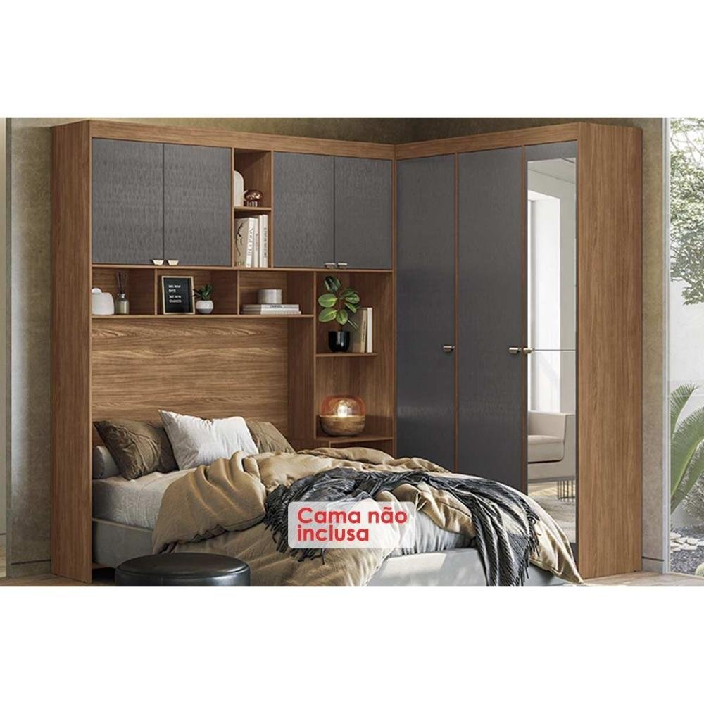 Guarda Roupa Casal 7 Portas e 4 Gavetas C/ Espelho Lugano Jatoba ...