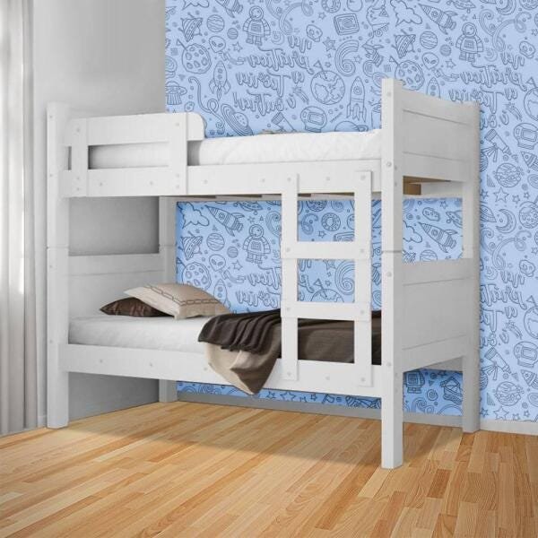 Beliche que vira 2 camas com toque relevo Framar Maria Clara Branca ...