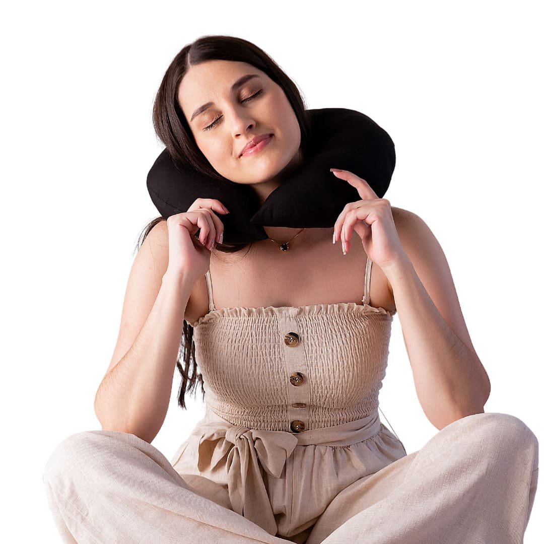 Almofada De Pescoço Para Viagem Preta Meme Flork Silencio:Preto ...