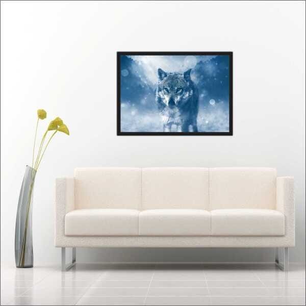 Quadro Decorativo Animais Lobo Salas Decorações Interiores Com Moldura ...