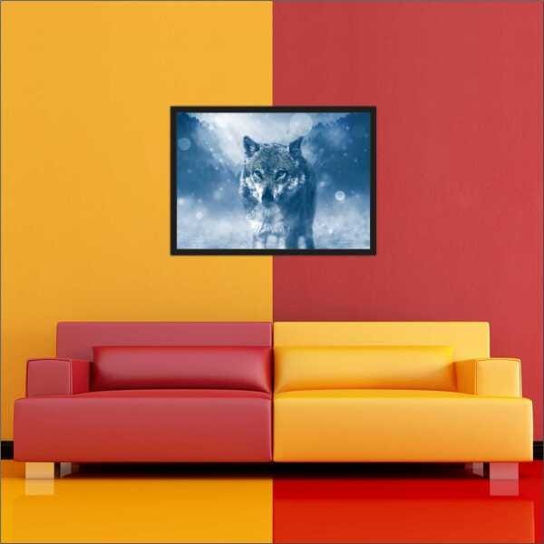 Quadro Decorativo Animais Lobo Salas Decorações Interiores Com Moldura ...