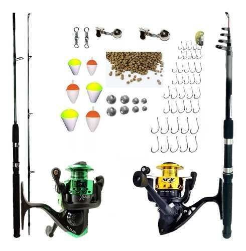 Kit De Pesca Completo 1 Vara 1,50m 1 De 2,10m Molinete Itens | MadeiraMadeira