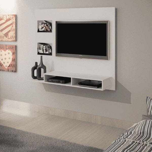Painel Hades para TV até 46 Polegadas Valdemóveis - Branco Fosco | MadeiraMadeira