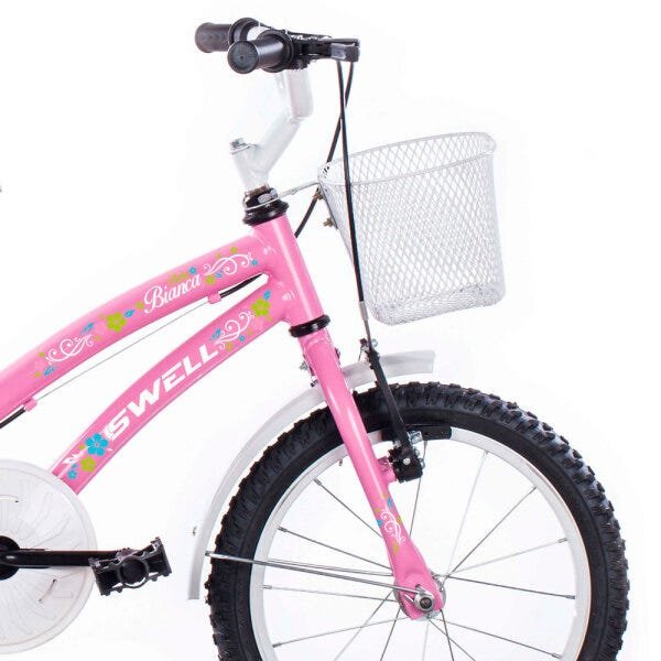 Bicicleta Bianca Baby Rosa Aro 16 Quadro em Aço Carbono Feminino ...