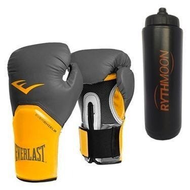 Kit Luva Boxe Elite Pro Style Everlast 14oz. (Cinza) + Squeeze ...