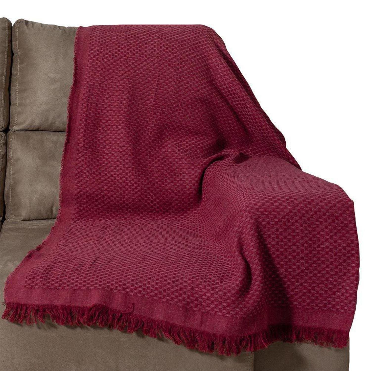 Manta Decorativa Para Sofá e Cama 1,20m x 1,45m Hedrons - Bordô ...
