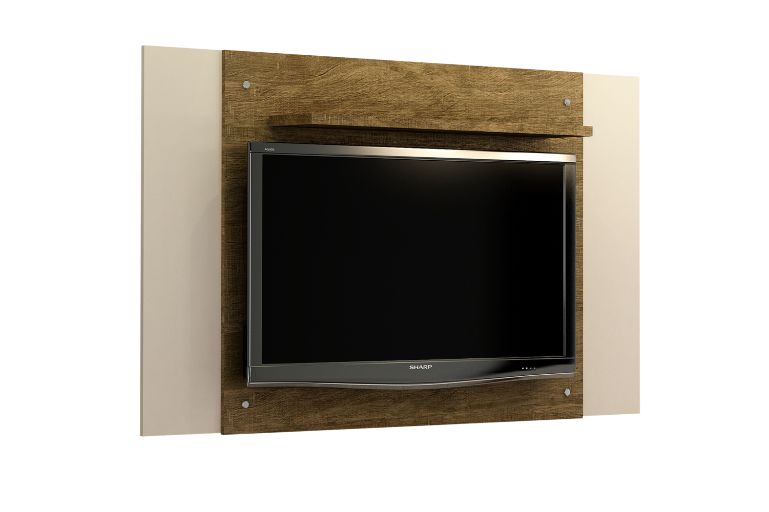 Painel para TVs ate 50 Polegadas America Valdemoveis Ipê/Off White ...