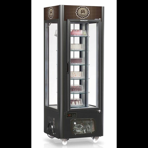 Expositor Vertical Refrigerado para Bolos GEVB-075 Gelopar 110V - Preto ...
