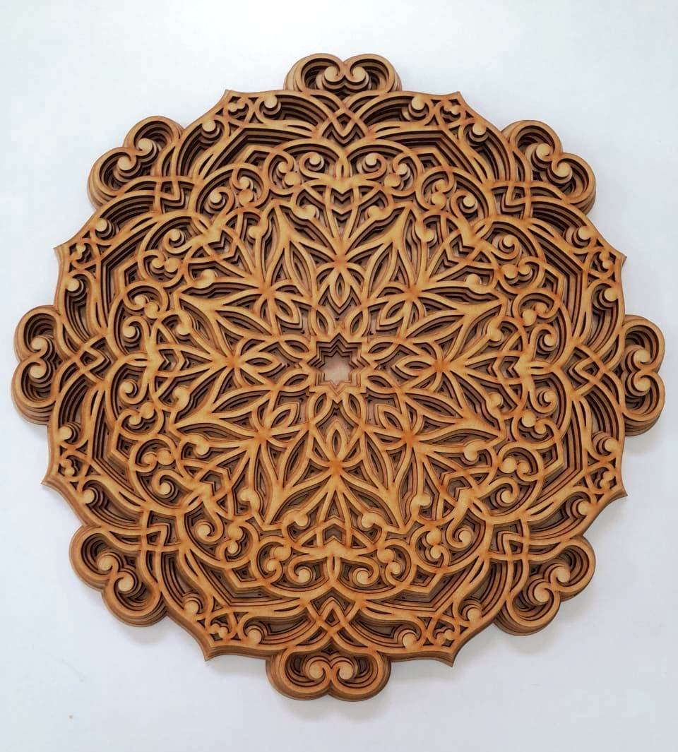 Mandala Tuoup 3d, Mdf Cru 7 Camadas 40x40 Cm, Quadro Decorativo. Código ...