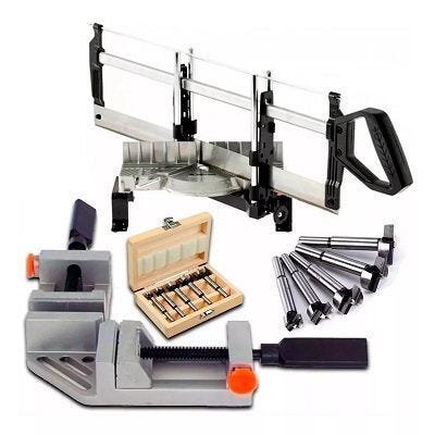 Serra Meia Esquadria Manual Precisão 420mm + Fresa esquadro marceneiro ...