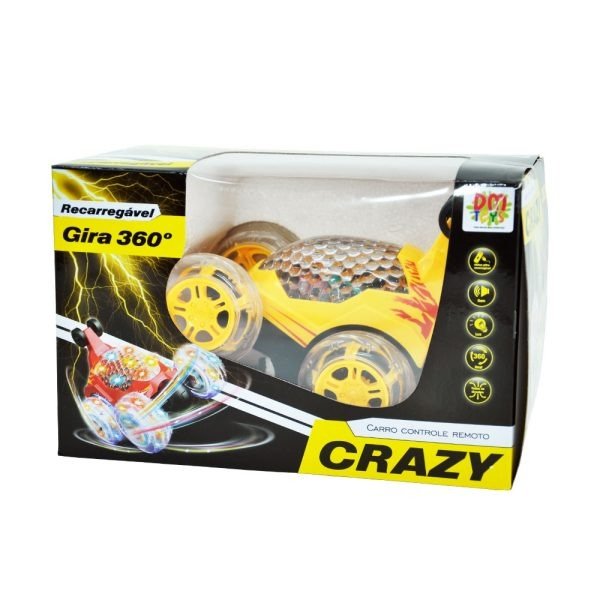 Carro Controle Remoto Crazy com Luz Recarregavel Dm Toys | MadeiraMadeira