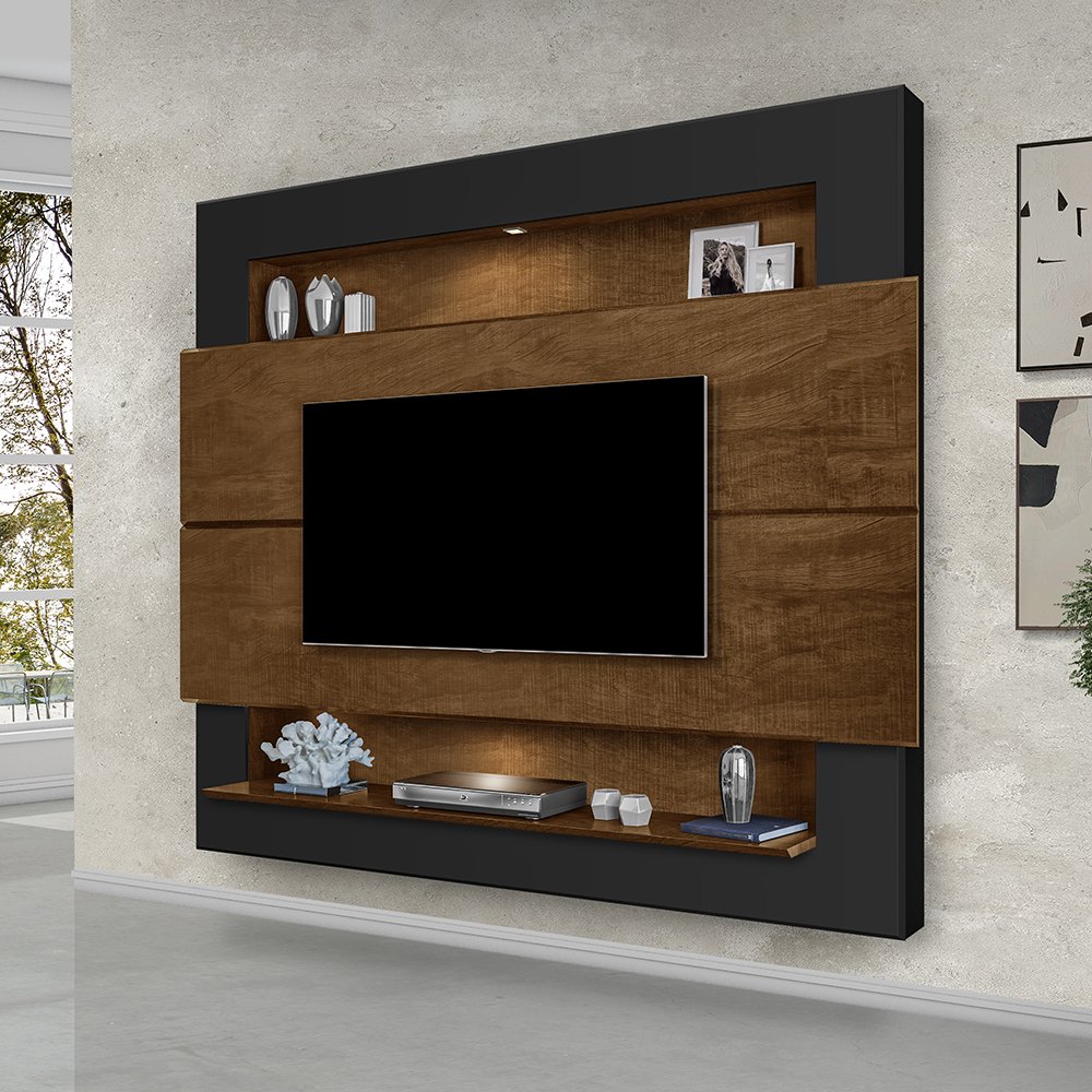 Painel para Sala Suspenso Home Tv 75 Polegadas com Led Milão - Malbec ...