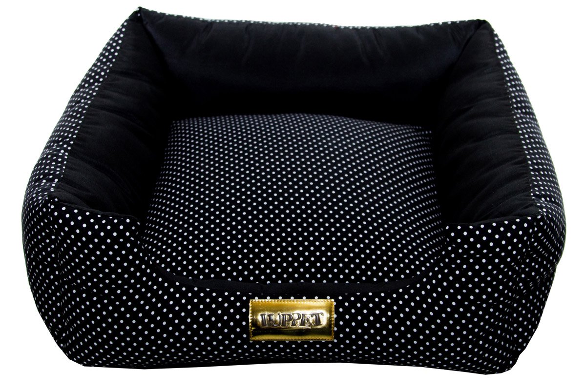 Cama Quadrada para Cachorro ou Gato Luppet Luxo Preto Poa GG ...