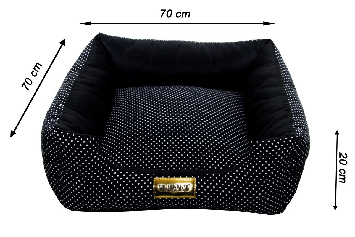 Cama Quadrada para Cachorro ou Gato Luppet Luxo Preto Poa GG ...