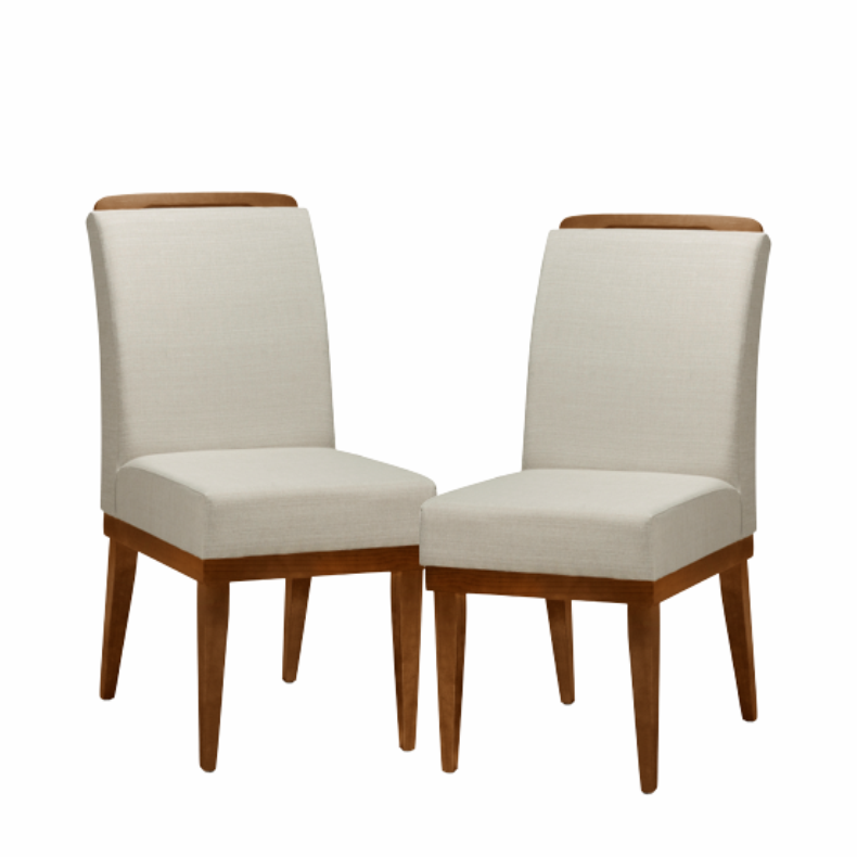 Cadeiras de Jantar - Siena - Conj. 2 peças - Linho Palha 1026 B ...