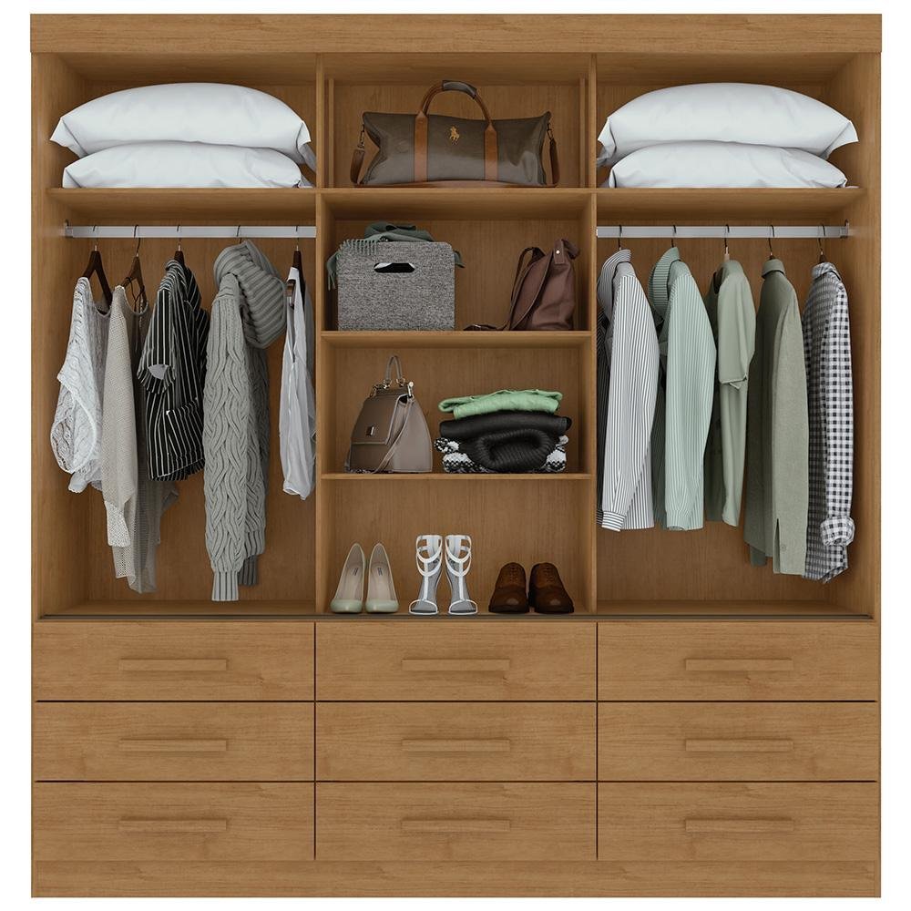 Guarda Roupa Casal Com Pés Amêndoa Anne Lopas | MadeiraMadeira