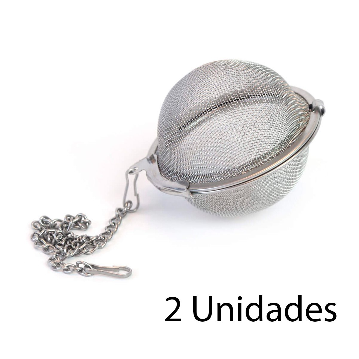 Kit Com 2 Infusores De Chá Natural C/ Peneira Dupla Aço Inox ...