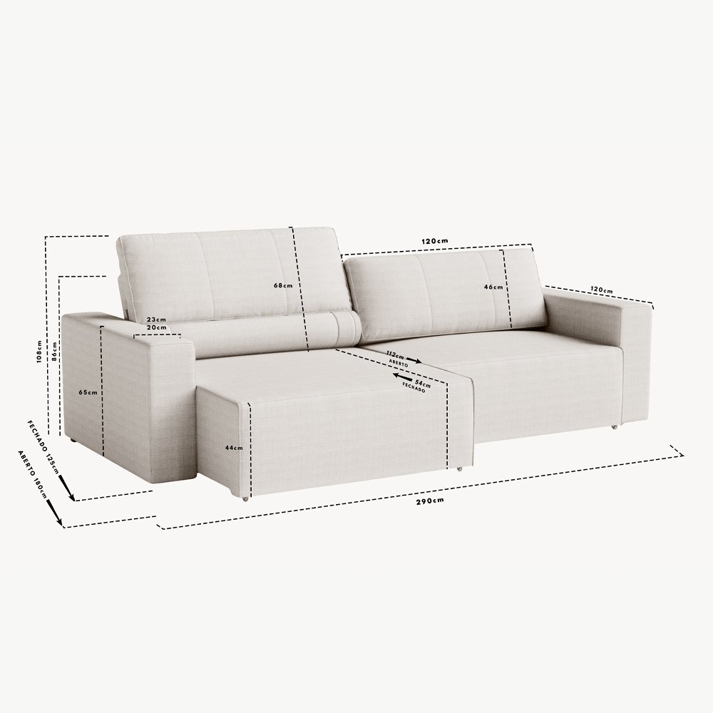 Sofá 2 Lugares Retrátil e Reclinável Elétrico Versatto Linho Carter ...