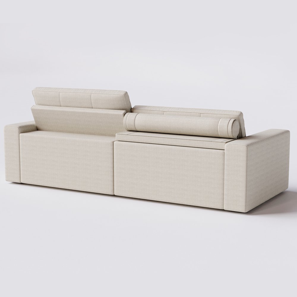 Sofá 2 Lugares Retrátil e Reclinável Elétrico Versatto Linho Carter ...