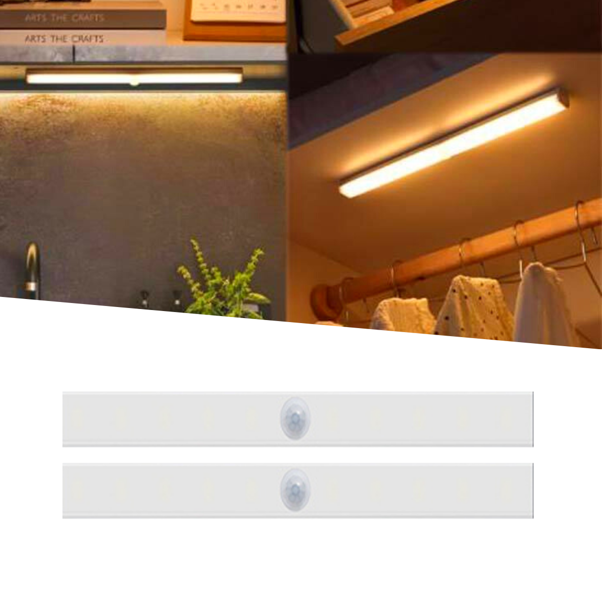 2 Lâmpadas Led 5W Barra 50Cm USB Sensor De Presença Adesivos Magnéticos ...