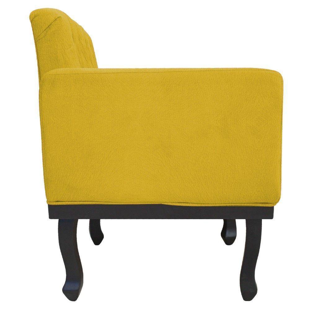 Poltrona Classic Pés Luís Xv Suede Amarelo | MadeiraMadeira