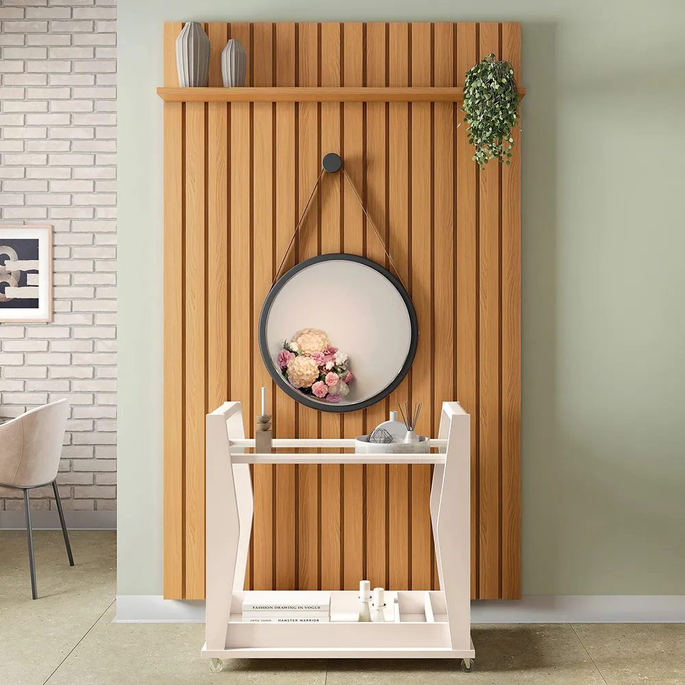 Painel Ripado Madeira para Sala Quarto 136cm Wise B01 Cinamomo - Lyam ...