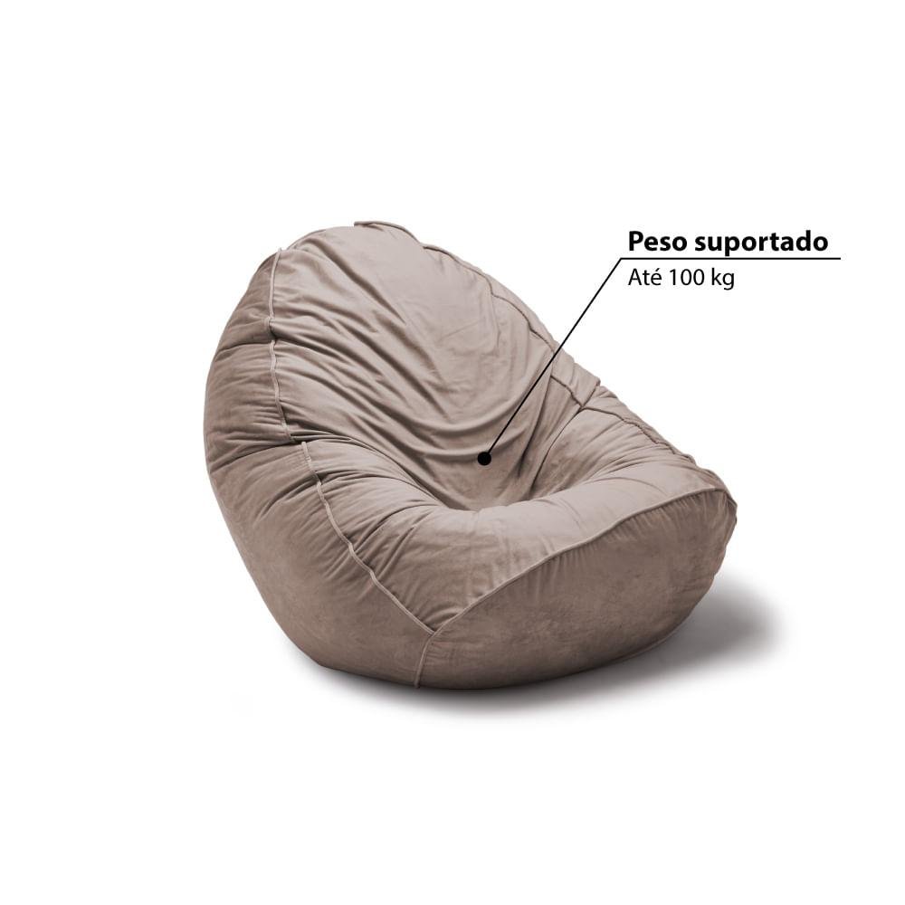 Puff com Tecido Suede - Cinza | MadeiraMadeira