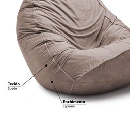 Puff com Tecido Suede - Cinza | MadeiraMadeira