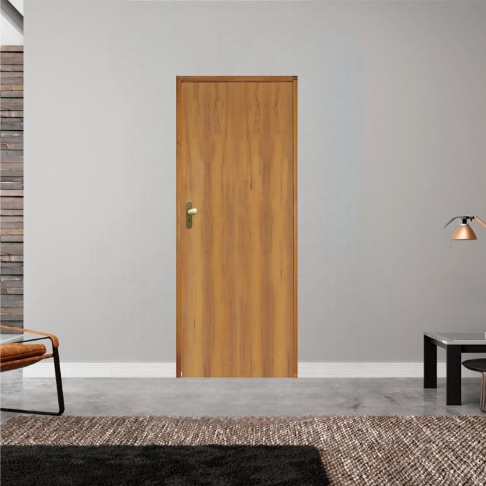 Porta de Madeira Lisa Imbuia Direito Batente 14 210x82cm Com Fechadura ...