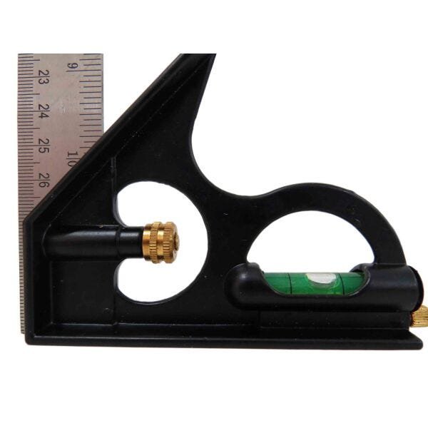 Esquadro Combinado Metálico Com Nível 30cm 12 Pol | MadeiraMadeira