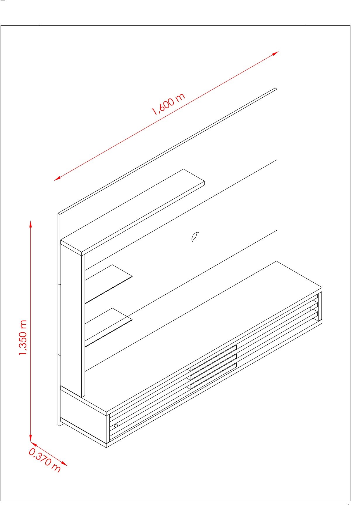 Painel Bancada Suspensa Frizz Select para TV até 50 Polegadas - Madetec ...