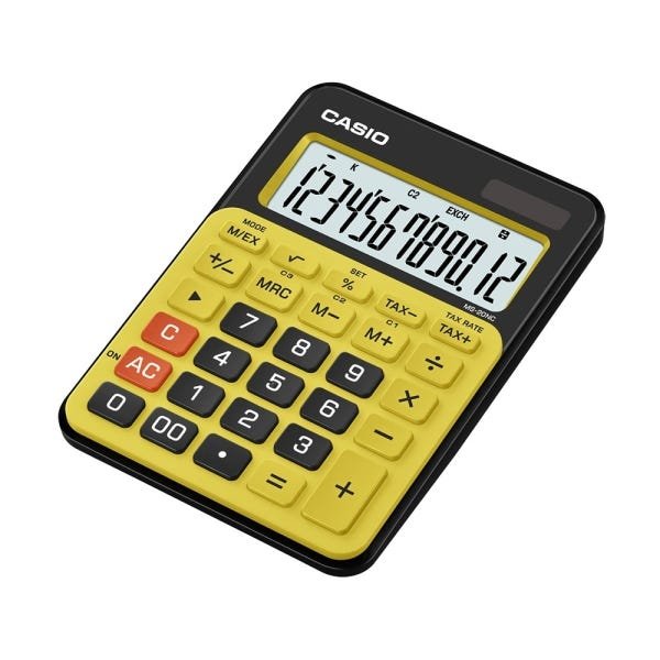 Calculadora Casio compacta visor 12 dígitos MS-20NC-BYW | MadeiraMadeira