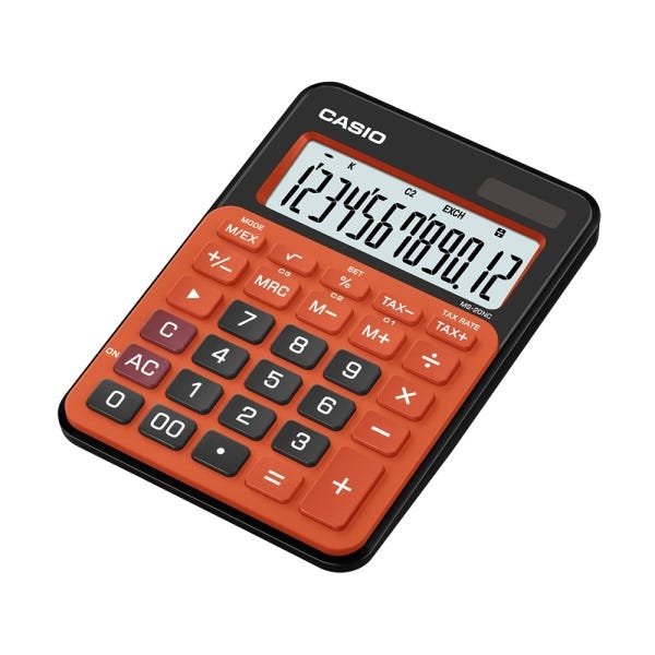 Calculadora Casio mesa visor amplo 12 dígitos MS-20NC-BRG | MadeiraMadeira