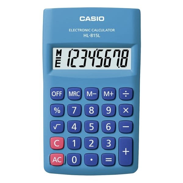 Calculadora Casio de bolso com visor 8 dígitos HL-815L-BU | MadeiraMadeira