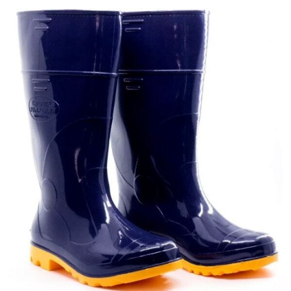 Bota de PVC Cano Longo Forrada Azul e Amarela - Italbotas - 39 ...