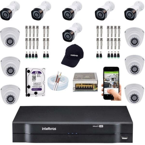 Kit Intelbras 12 Câmeras Alta Resoluçao Pronto pra Instalar ...