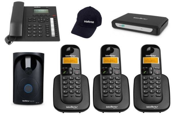 Kit Minicom Slim Central Telefônica Fácil Instalar 4 Ramais ...