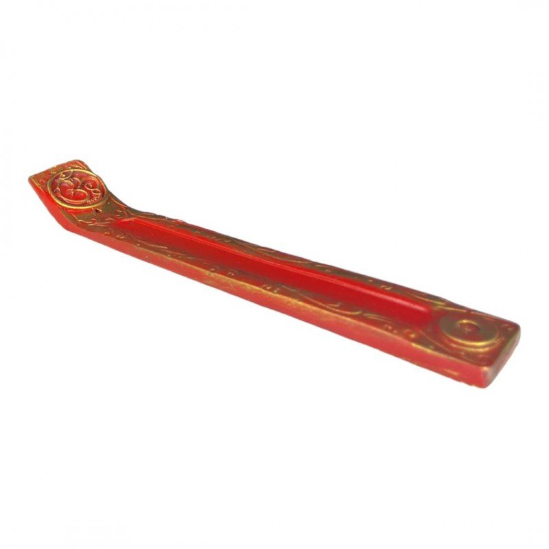 Incensário Régua Om em Resina 24 Cm - Escolha a Cor:om Vermelho ...
