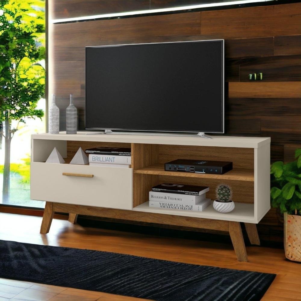 Rack com Divisórias Paládio Off White e Cinamomo Bechara | MadeiraMadeira