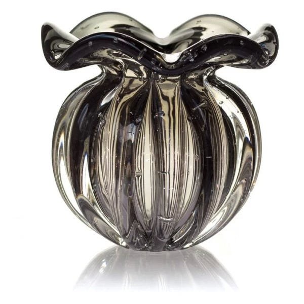 Vaso Murano Trouxinha Torcello PP Cinza Ônix | MadeiraMadeira