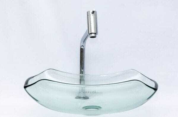 Cuba Vidro Abaulada Incolor + Torneira Link + Válvula +Sifão ...